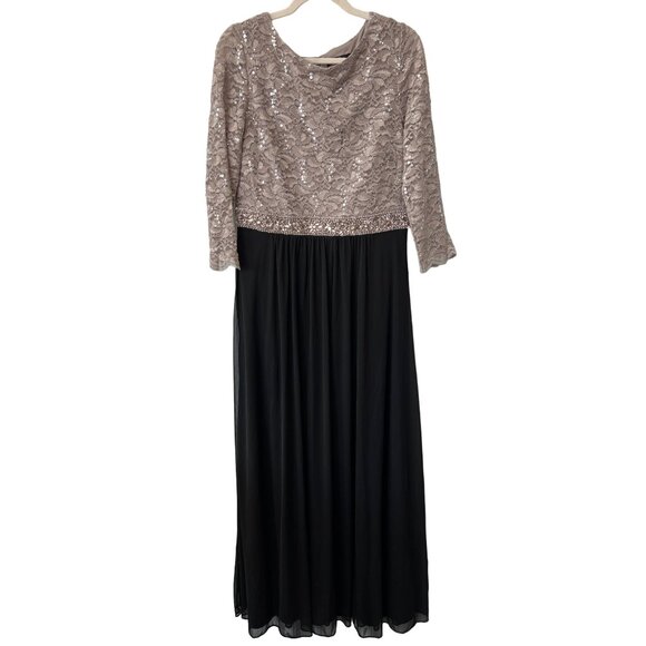 Onyx Nite | Dresses | Onyx Nite Embellished Evening Gown Women 2 Taupe ...